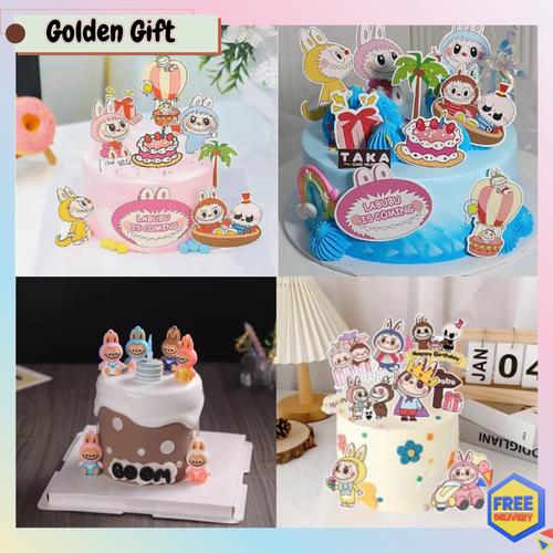 Promo 6 Pcs Cake Topper Labubu Topper Kue Karakter Labubu Dekorasi Kue ...