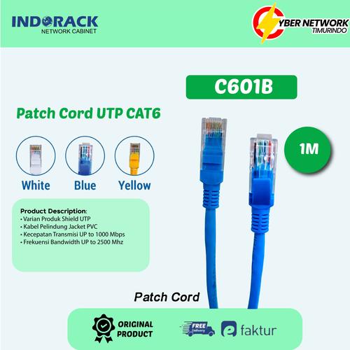 Jual INDORACK PATCH CORD UTP CAT6 KABEL LAN PANJANG 3 METER - Biru - Kota Bandung - Cyber ...