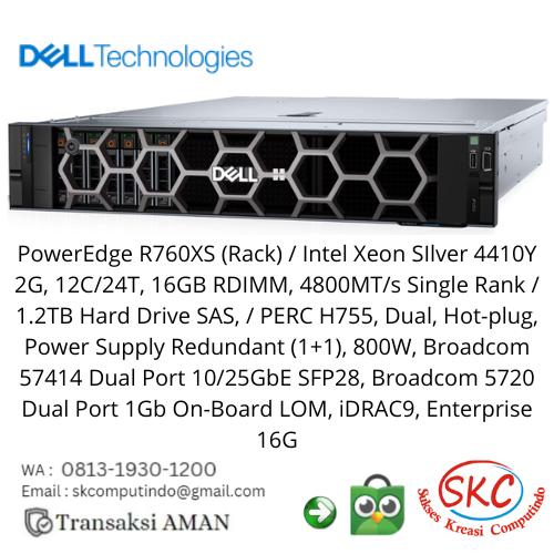 Jual PowerEdge R760XS (Rack) / Intel Xeon SIlver 4410Y 2G, 12C/24T ...