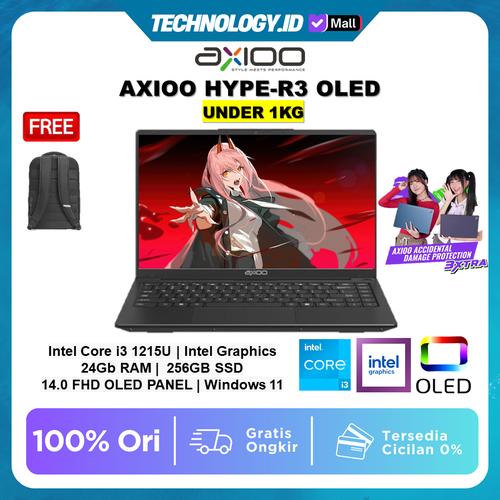 Promo Axioo Hype R3 OLED Intel Core i3-1215U RAM 24GB SSD 14.0-Inch Full HD Oled Windows 11 Free ...