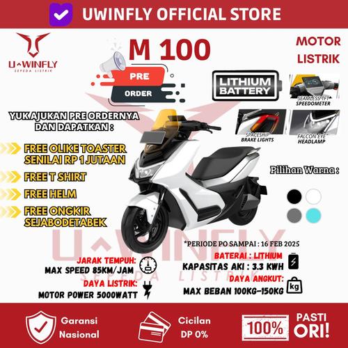 Promo Sepeda Motor Listrik Uwinfly M100 Garansi Resmi - Putih Cicil 0% ...