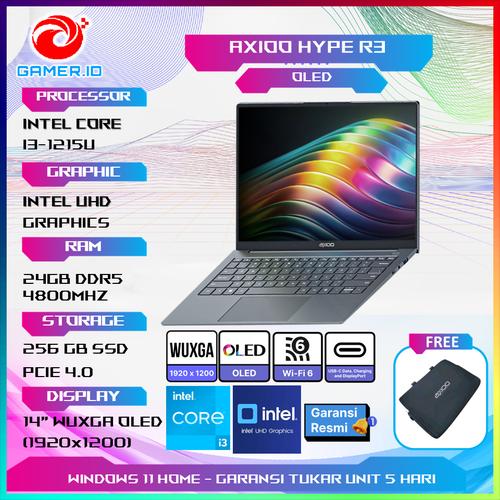 Promo AXIOO HYPE R3 OLED I3 1215 RAM 24GB SSD 256GB W11 14" FHD (UNDER ...