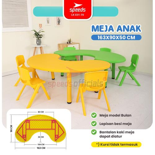Promo SPEEDS Meja Belajar Anak Bulan Moon Table Besar HDPE Meja TK Paud ...