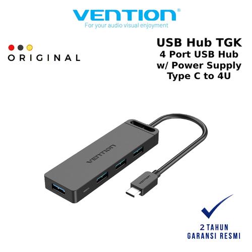 Jual Vention Type C to 4 Port USB 3.0 Hub with Power Supply Black ABS ...