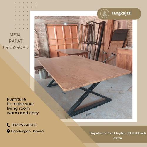 Jual meja rapat besar kaki besi - meja rapat crossroad - meja kantor ...