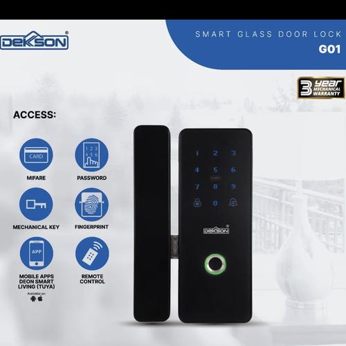 Jual SMART GLASS DOOR DEKKSON G01 SMART GLASS DOOR LOCK BLACK (RIGHT ...
