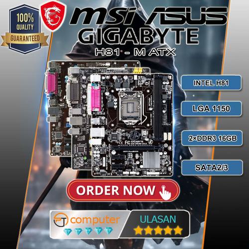 Jual Mainboard Mobo H81 Gigabyte / Asus Lga 1150 - Asrock H81 - Kota ...