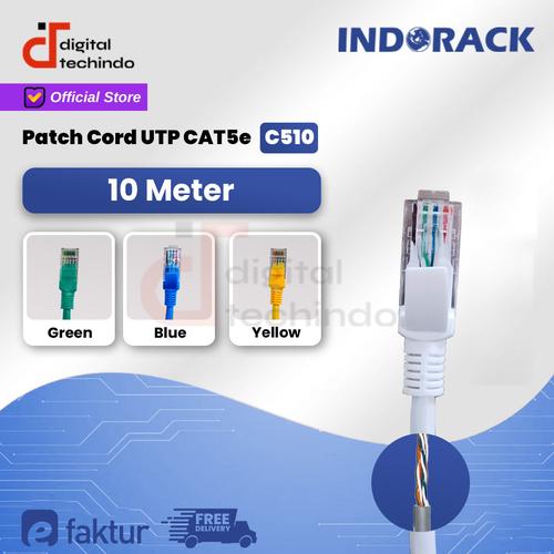 Jual Indorack Patch Cord CAT5e Panjang 10M BC 24AWG Kabel LAN Kabel UTP ...