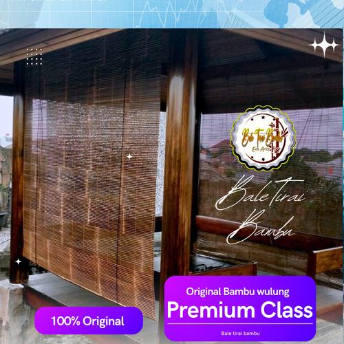 Promo Tirai Bambu wulung 2x1,5 Sudah vernis dan Katrol Kerai Bambu ...