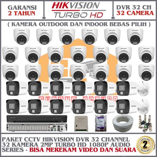 Promo Paket CCTV Hikvision DVR 32 Channel 32 Camera 2MP TURBO HD 1080p ...