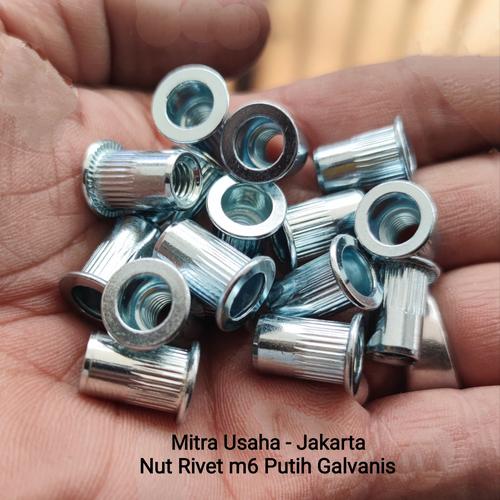 Jual Nut Rivet m6 putih / Mur Rivet / Insert Nut / Mur Tanam / Nut Sert ...