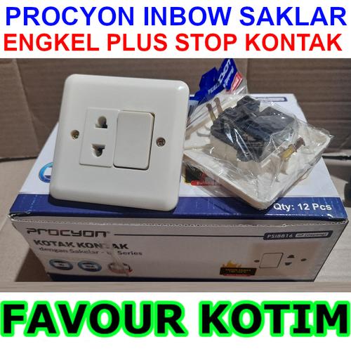 Jual SAKLAR PROCYON IB INBOW ENGKEL PLUS STOP KONTAK TANAM PUTIH SWITCH ...