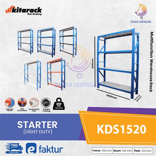 Jual Rack Gudang Besi KDS1520 Biru Starter 1,5M Panjang 2Meter Light ...