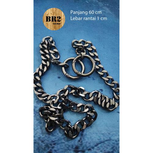 Jual Rantai segi besi, lebar rantai 11 mm panjang 60 cm dengan 2 ring ...