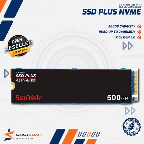 Promo SANDISK PLUS 500GB M.2 NVME Gen 3 2280 SSD Cicil 0% 3x - Kab. Sleman - StarComp | Tokopedia