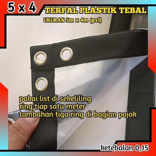 Jual Terpal plastik uv ukuran 5x4 pakai list ring sekeliling bahan ...
