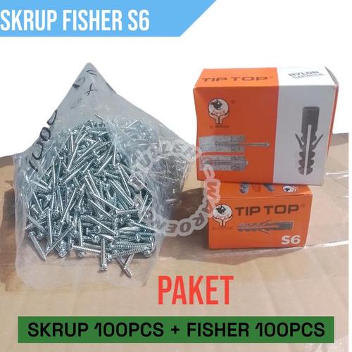 Jual BEST FISER SKRUP S6 / SCREW FISHER S6 WARNA ABU- ABU HARGA PER BOX ...