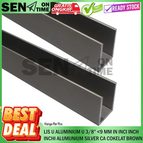 Jual LIS U ALUMINIUM U 3/8” 9 mm IN INCI INCH INCHI ALUMUNIUM SILVER CA ...