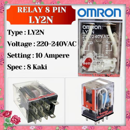 Jual OMRON ORIGINAL Relay LY2N 220-240V 220-240VAC 220VAC 240VAC 10A 8 Pin - RELAY + SOCKET ...