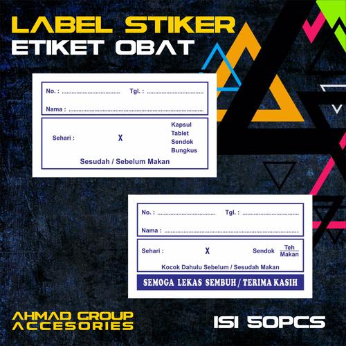 Jual Stiker Etiket Obat / Stiker Label Obat Isi 50 Pcs - Model 1 - Kab ...