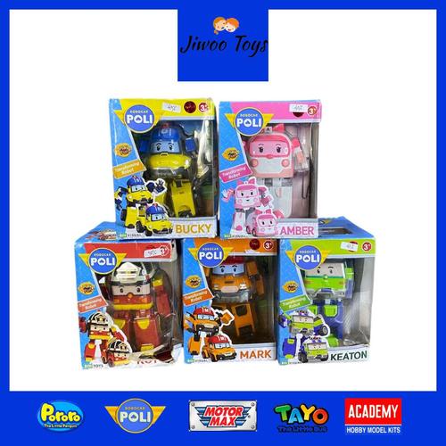 Promo MAINAN ROBOCAR POLI 4" TRANSFORMING ROBOT ROY,KEATON,BUCKY ...