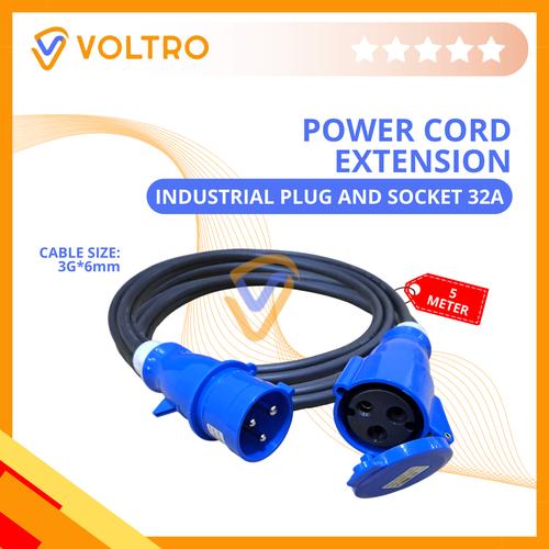Jual Power Cord Extension 5 Meter Industrial Plug And Socket 32A - Kota ...
