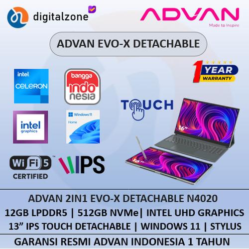 Promo ADVAN EVO-X 13” Touch Screen Detachable 2.5K N100 12GB/512GB ...