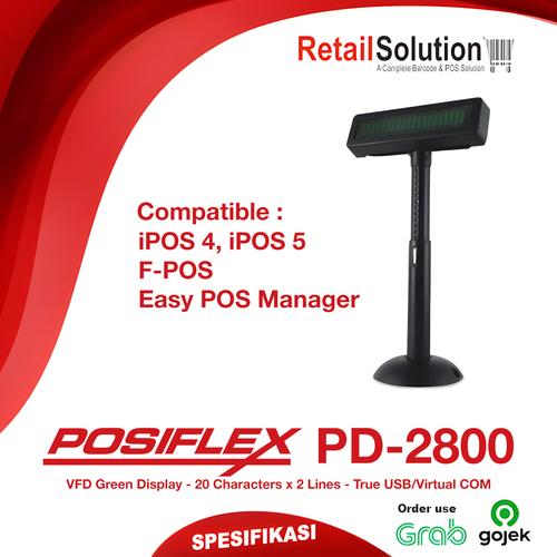 Jual Customer Pole Display Kasir VFD - Posiflex PD2800 PD-2800 2800UE ...
