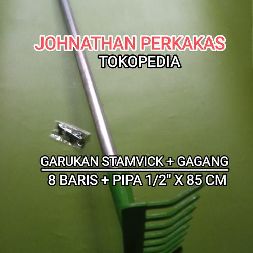 Jual paket garukan besi stamvick 8 baris+ pipa besi 1/2" x 85 cm ...