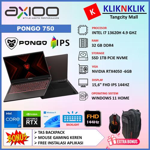 Jual Gaming Axioo PONGO 750 Intel i7-13620H 32GB 1TB RTX 4050 FHD IPS ...