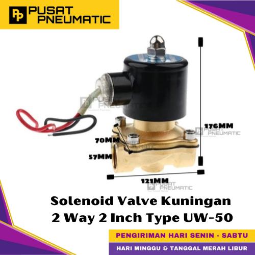 Jual UW-50 Solenoid Valve Kuningan 2W-500-50 Selenoid Valve Switch Brass 2 Way Input Drat 2 ...