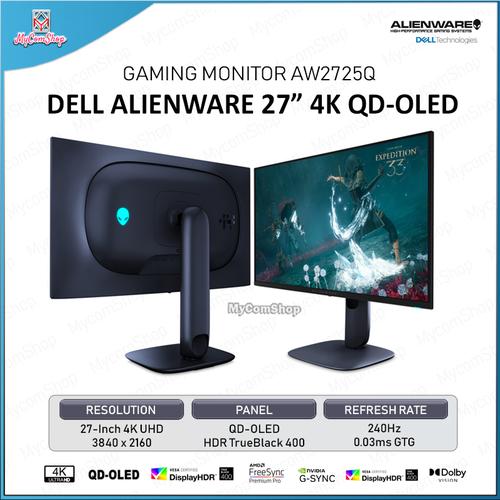Jual DELL ALIENWARE AW2725Q GAMING MONITOR 27 INCH 4K UHD QD-OLED 240HZ G-SYNC FREESYNC DOLBY ...