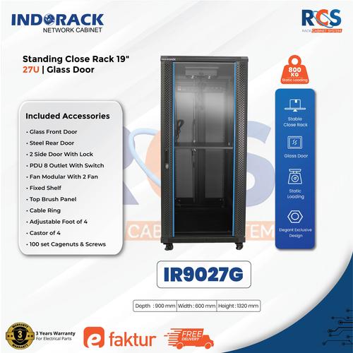 Jual IR9027G Close Rack INDORACK Glass Door Rack Server 27U Depth 900mm ...