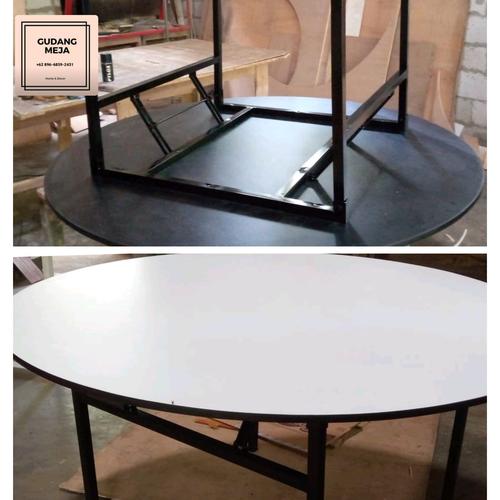 Jual Meja DC round table D150/T75 bulat lipat per otomatis model ...