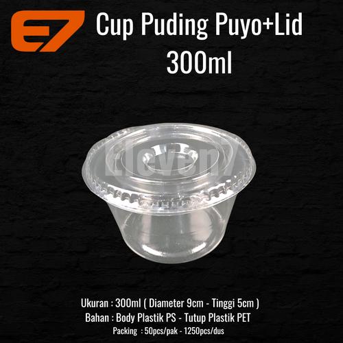 Jual Cup Pudding Puyo Plastik 300ml - Dessert Cup, , Pudding Tray ...