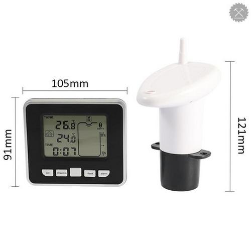 Jual Ultrasonic Water Tank Liquid Depth Level Meter Sensor with LCD ...