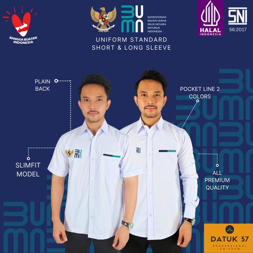 Jual Seragam Kemeja Kementerian BUMN Putih Standard Lengan Pendek (Pria ...