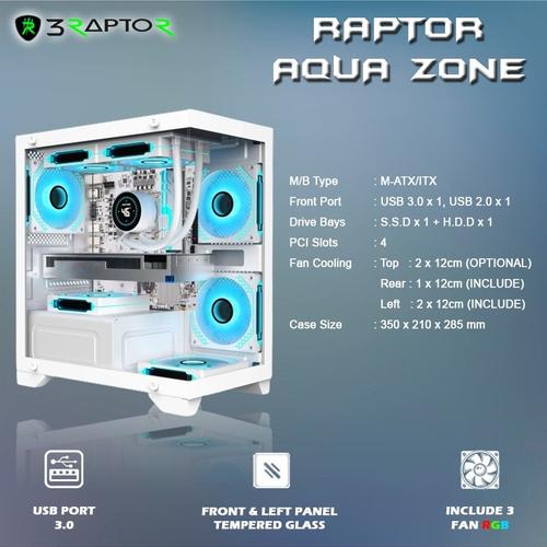 Jual Casing PC Komputer 3PowerUp Raptor AQUA ZONE | Mid Tower | Micro M ...