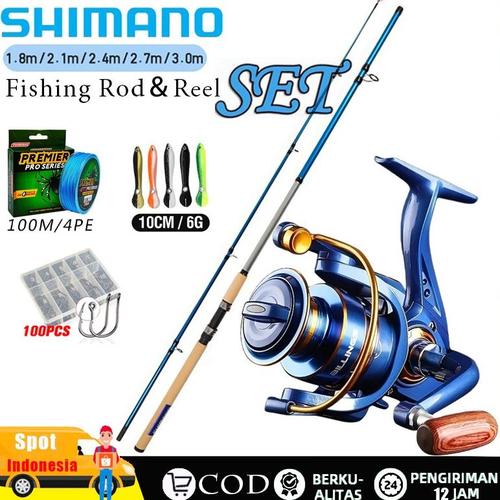 Jual SHIMANO Full Set Fishing Rod 1.8-3.0m Carbon Fiber Spinning Rod ...