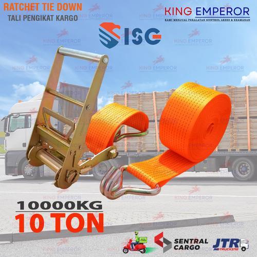 Jual Ratchet Tie Down Cargo Strap Lashing Belt 4 Inch X 15 Meter 10 TON ...