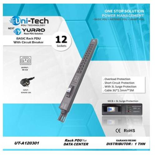 Jual Colokan Listrik Rak Server PDU 12 Holes C13 w/ MCB, Input Schuko ...