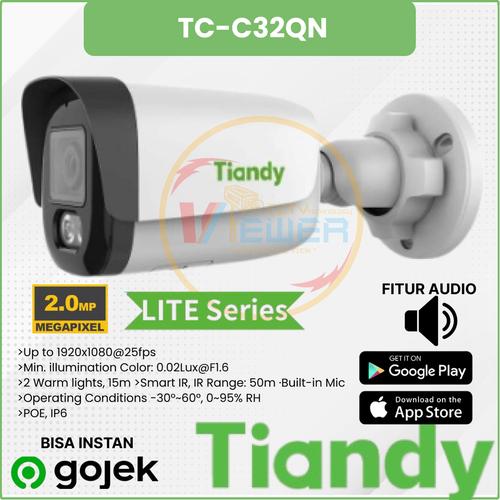 Jual TIANDY TC-C32QN 2MP IP CAMERA CCTV OUTDOOR AUDIO Fixed Starlight IR Bullet Camera - Kota ...