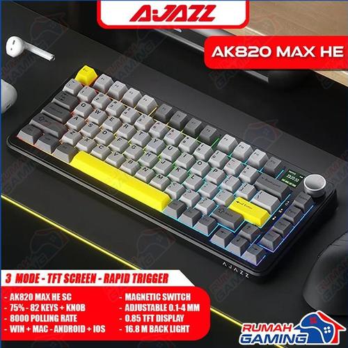 Jual Mechanical Keyboard - AJAZZ AK820 MAX PRO HE Screen - 75% - 3 Mode ...