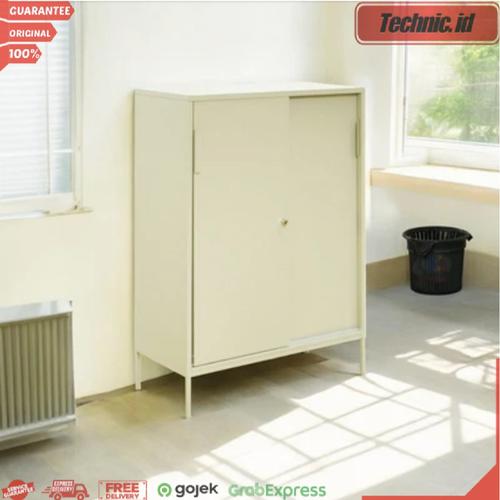 Jual Lemari Kabinet Kantor Metal 2 Pintu Geser Krem Beige Informa Lynd ...