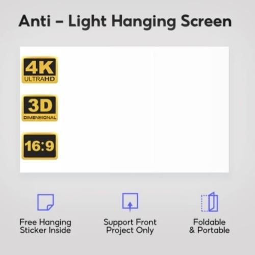 Jual Screen Projector 60" Inch- Lebar 132 cm x 75 cm / Kain Proyektor ...