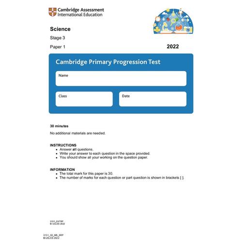 Jual Cambridge Primary Stage 3 Progression Test English Math Science ...