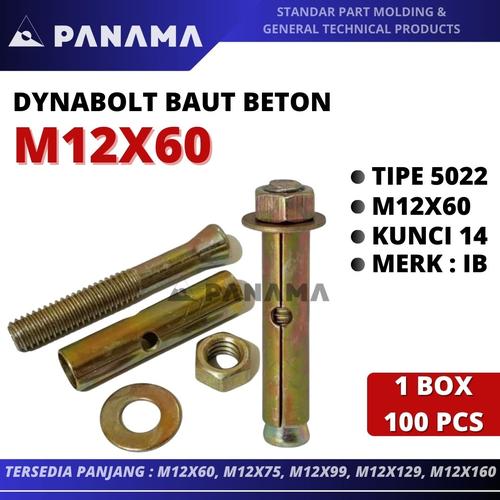 Jual Dynabolt M12 X 60 MM Tipe 5022 Merk IB Dinabolt Baut Beton M12x60 ...