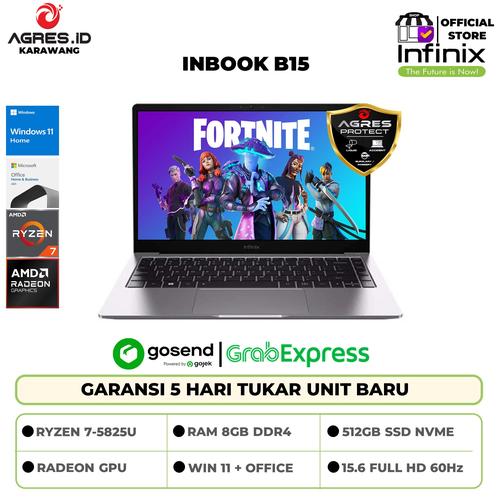 Promo INFINIX INBOOK B15 AMD RYZEN 7 5825U RAM 8GB 512SSD WIN11 OFFICE 15.6 FHD - TANPA PAKET ...