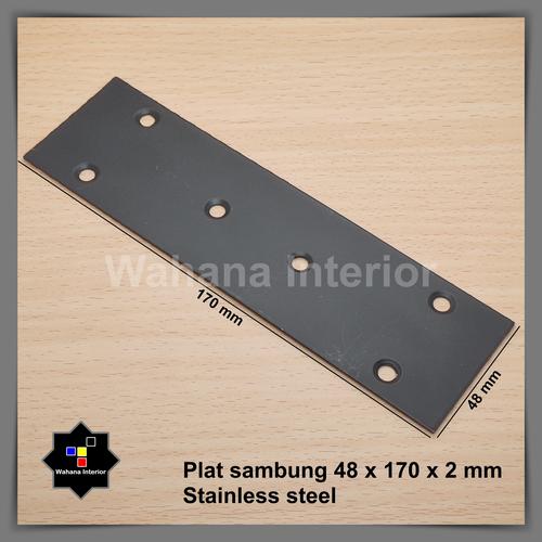 Jual Plat sambung stainless steel hitam 48 x 170 mm / plat lurus ...