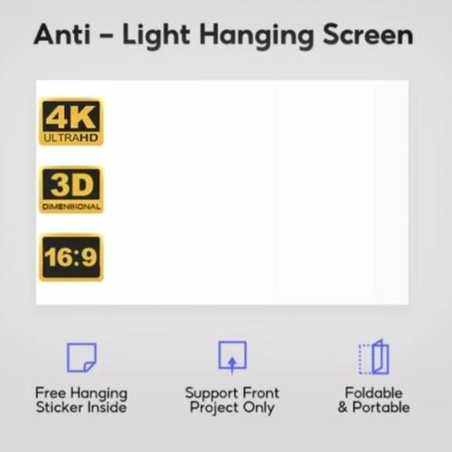 Jual Screen Projector 133" Inch- Lebar 300 cm x 160 cm / Kain Proyektor ...